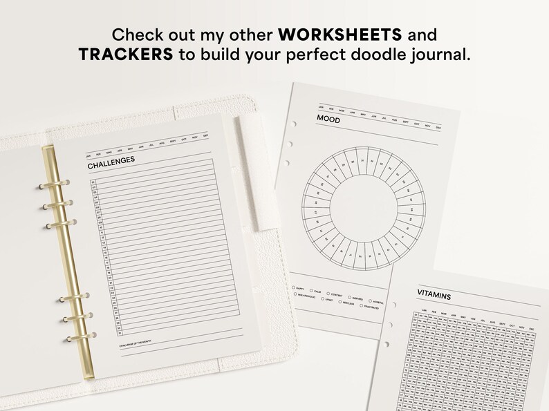 Monthly Challenge Tracker, Printable Journal Page — Letter, Half Letter ...