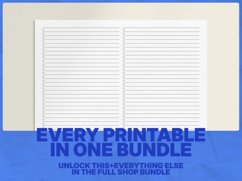 Simple Checklist Printable — Landscape List Template + Planner Insert ...