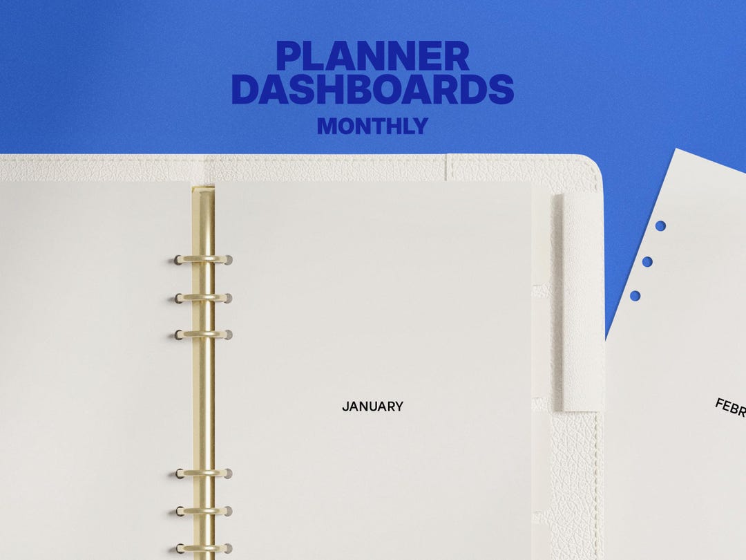 Monthly Planner Dashboards Printable — Monthly Divider Pages PDF - Etsy