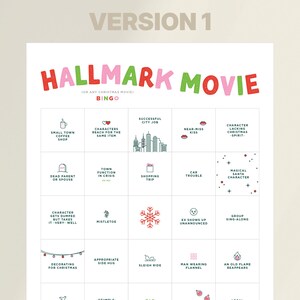 Hallmark Christmas Movie BINGO Printable — Holiday Movie Night Game PDF ...