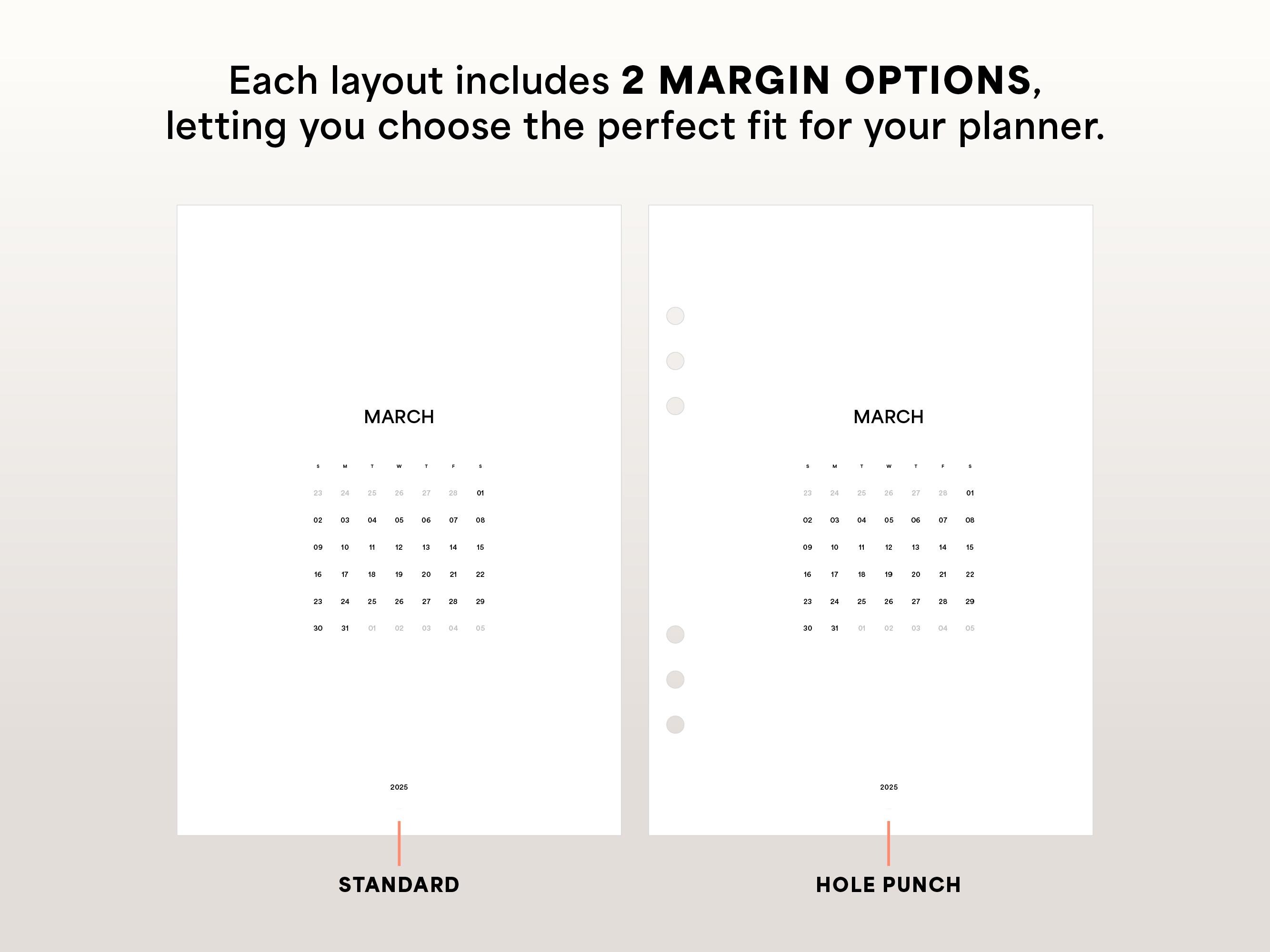 2025 Mini Monthly Calendar, Minimalist Mini Calendar, Printable Planner ...