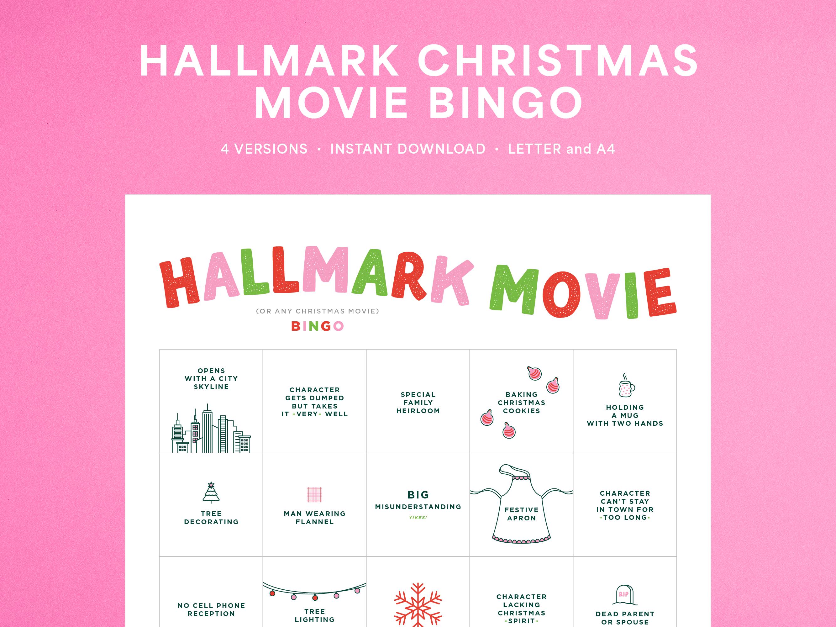 Hallmark Christmas Movie BINGO, Printable Hallmark Movie Game - Etsy