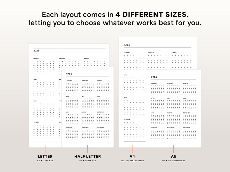 2025 Reference Calendar, Printable Planner Page, 2025 Calendar Page ...
