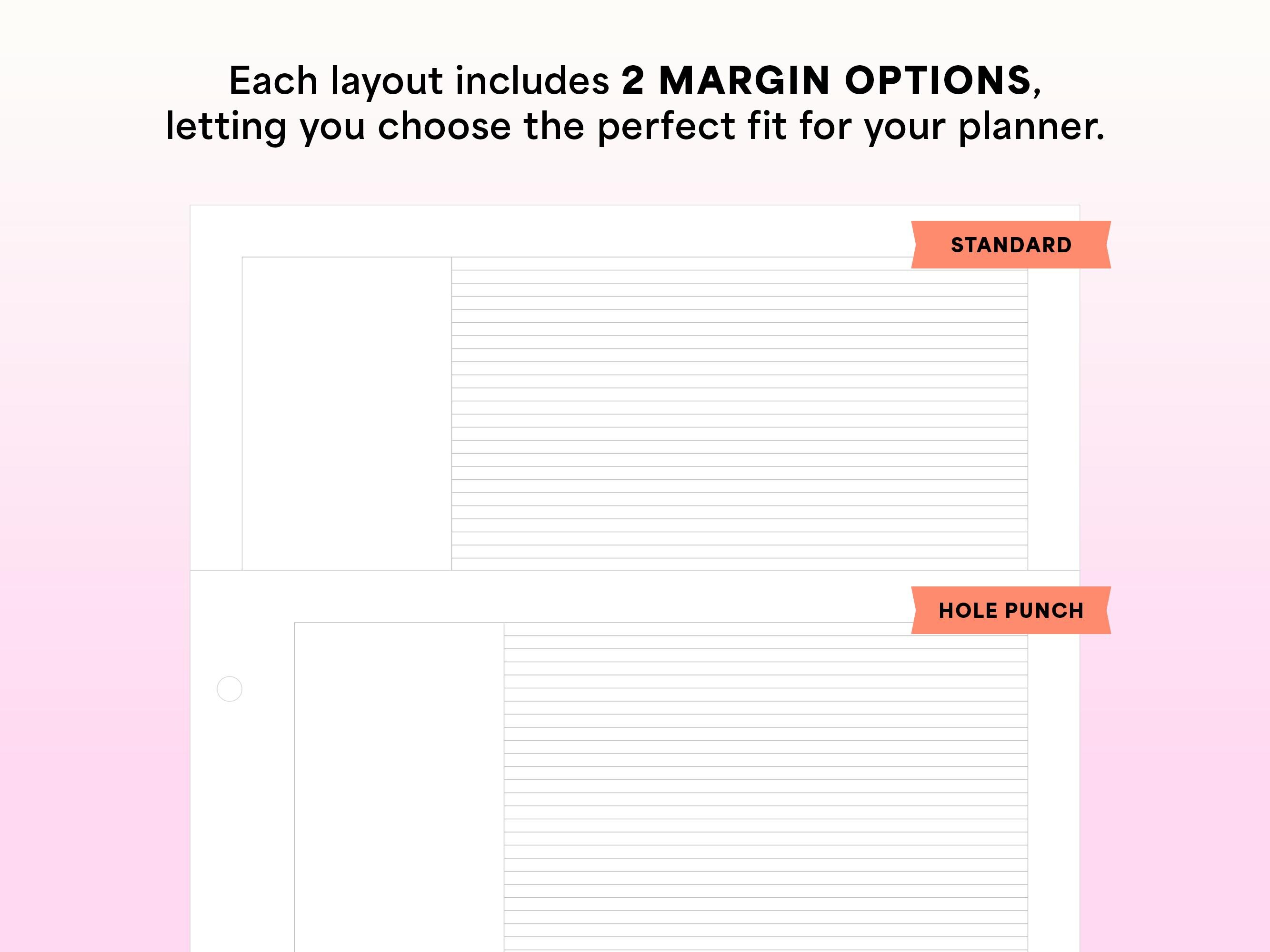 Lined, Grid and Dot Grid Paper Templates Bundle, Printable Notebook ...