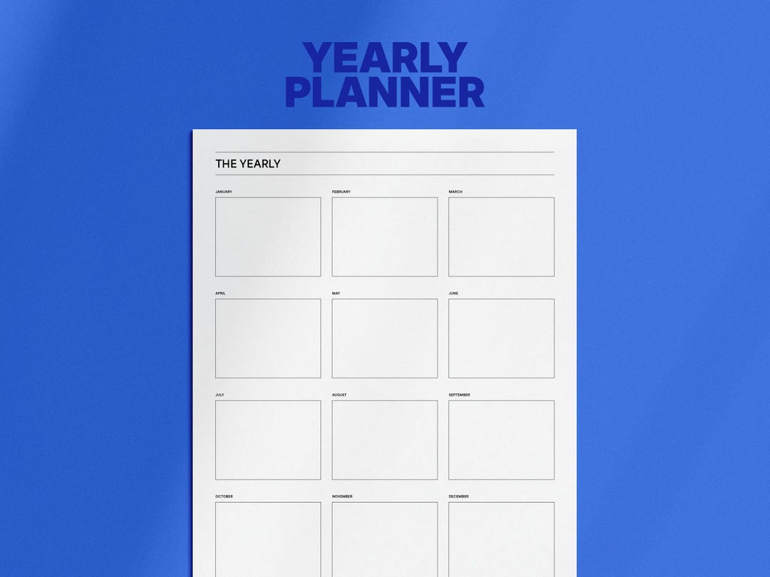 Undated Yearly Planner Printable — One-page Yearly Overview PDF - Etsy