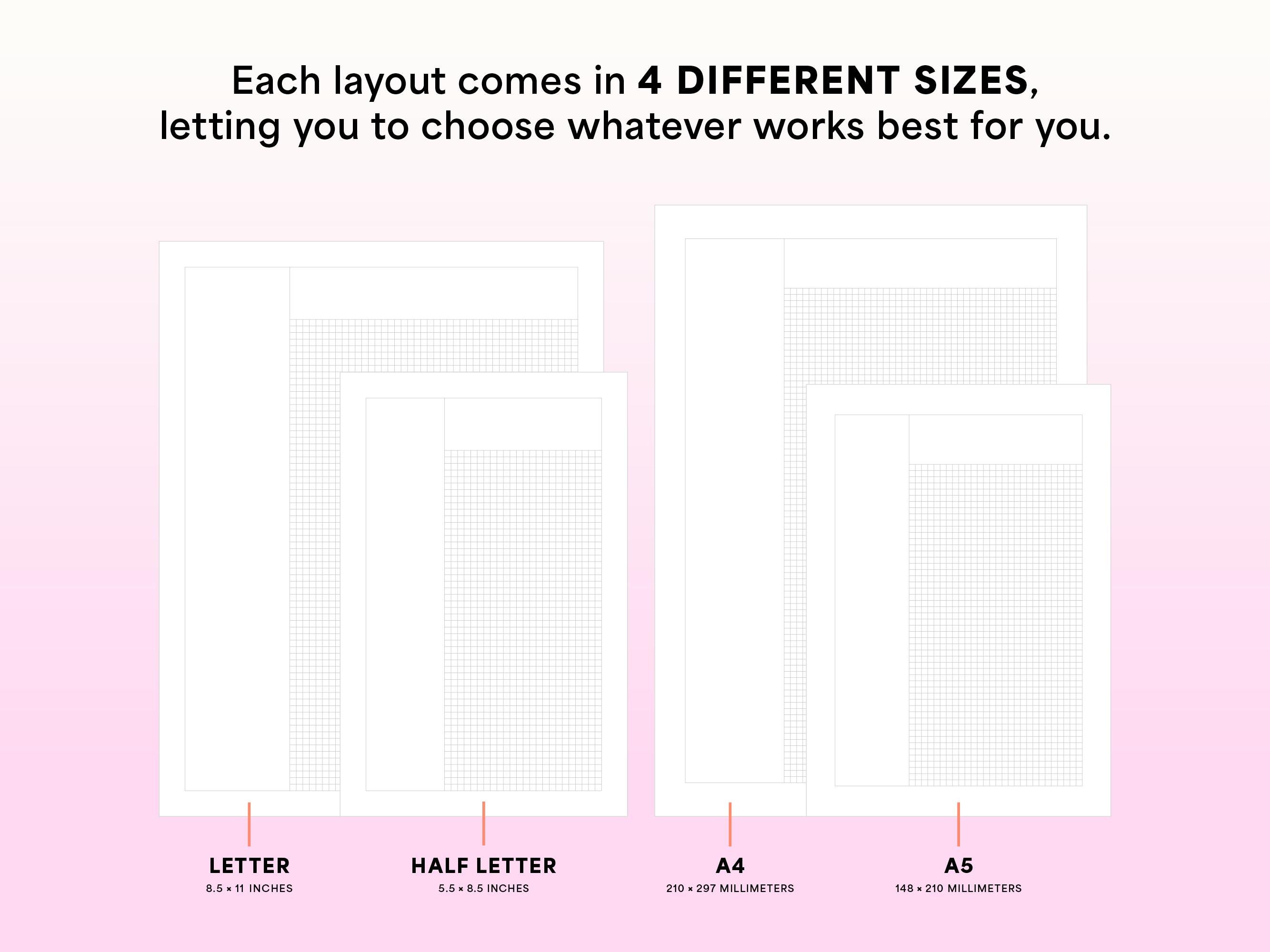 Printable Grid Paper With 3 Different Spacings, Grid Notebook Paper ...