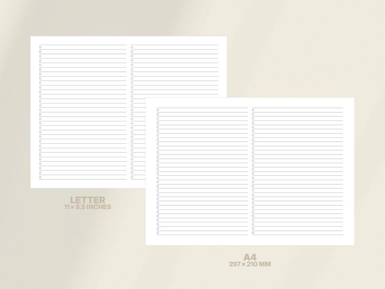 Simple Checklist Printable — Landscape List Template + Planner Insert ...