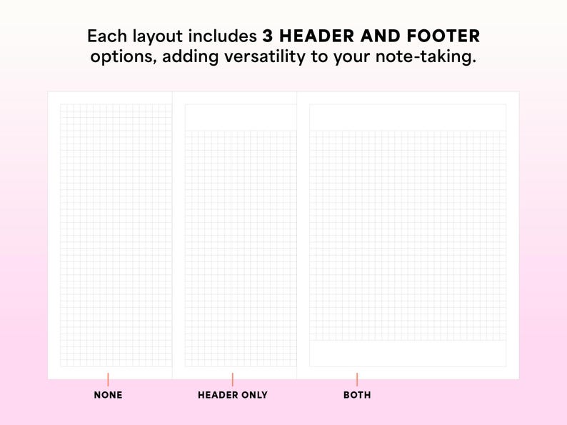 Lined, Grid and Dot Grid Paper Templates Bundle, Printable Notebook ...
