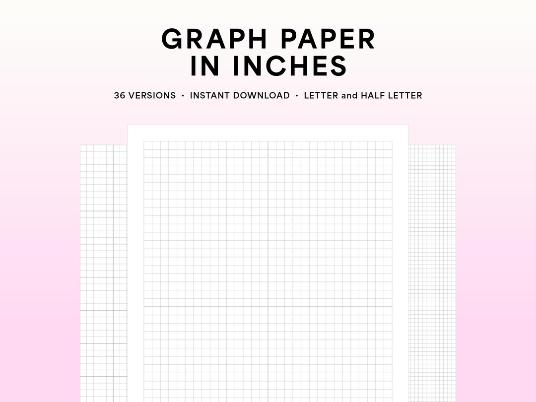 Printable Graph Paper, 6 Different Sizes (inches) — Letter and Half ...