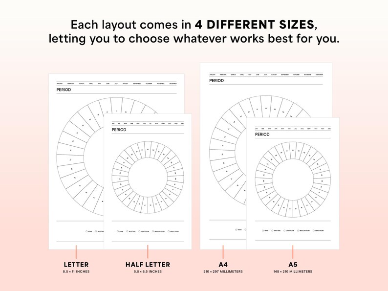 Period Tracker, Monthly Trend Tracker, Printable Journal Page — Letter ...