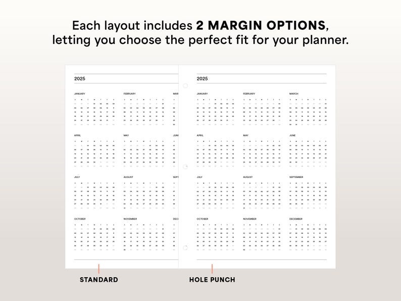 2025 Reference Calendar, Printable Planner Page, 2025 Calendar Page ...