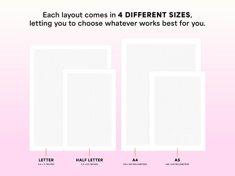 Small Grid Paper, Printable Graph Paper — Letter, Half Letter, A4 and ...