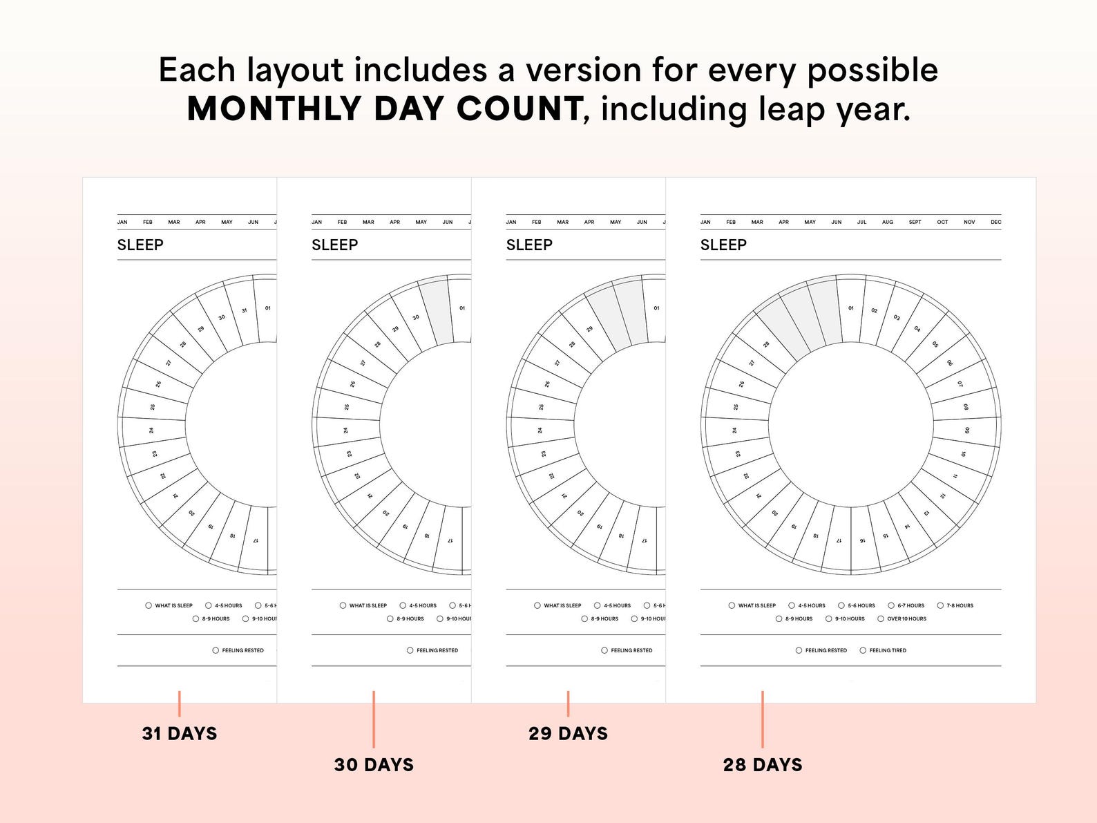 Sleep Tracker, Monthly Habit Tracker, Printable Journal Page — Letter ...