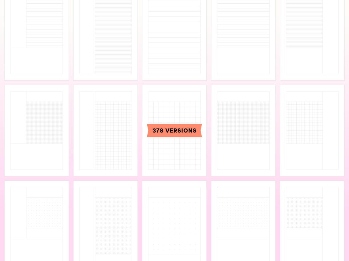 Lined, Grid and Dot Grid Paper Templates Bundle, Printable Notebook ...