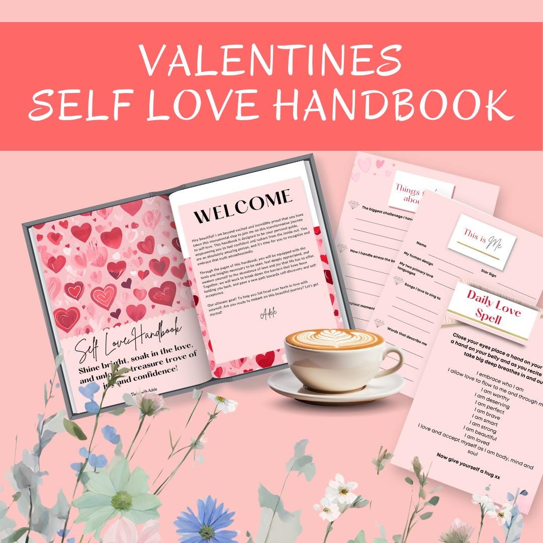 Valentine’s Day Self-love Journal | 20-page Digital Self-care Handbook ...
