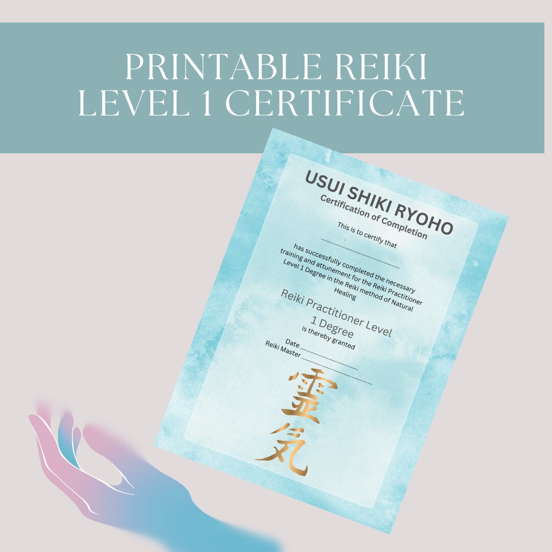Level 1 Reiki Certificate for Reiki Teachers - Etsy