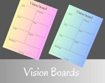Digital Vision Board for Goal Setting | Printable Inspirational Vision Board | Manifest Your ...