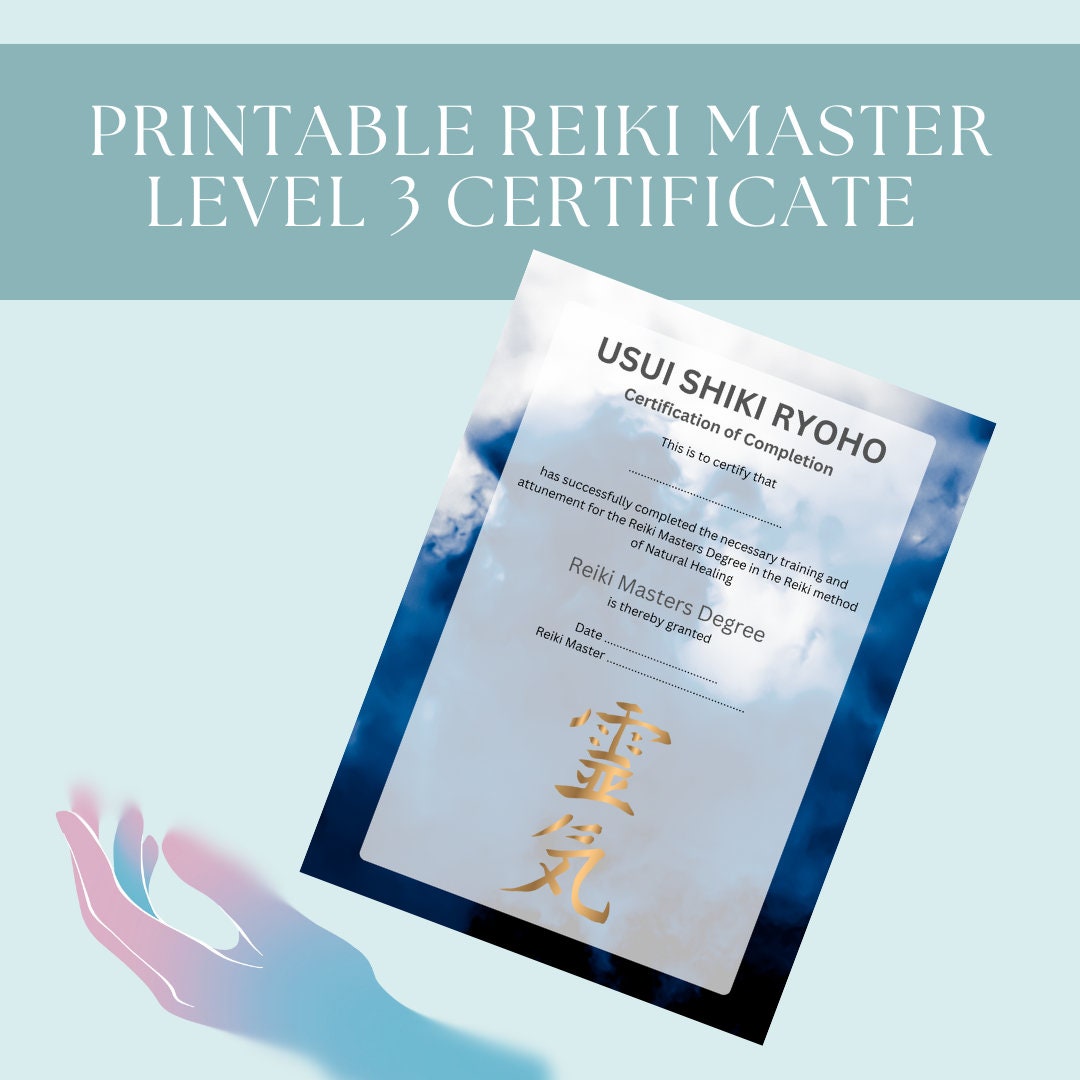 Level 3 Reiki Certificate for Reiki Teachers - Etsy