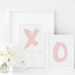 X and O Prints, Blush Pink Decor, X O Print Set, Nursery Wall Art, Pink ...