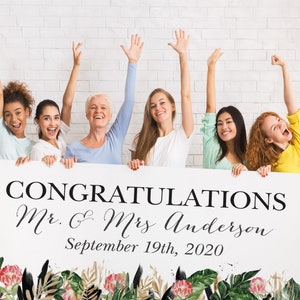 Congratulations Mr and Mrs Custom Wedding Banner - Etsy