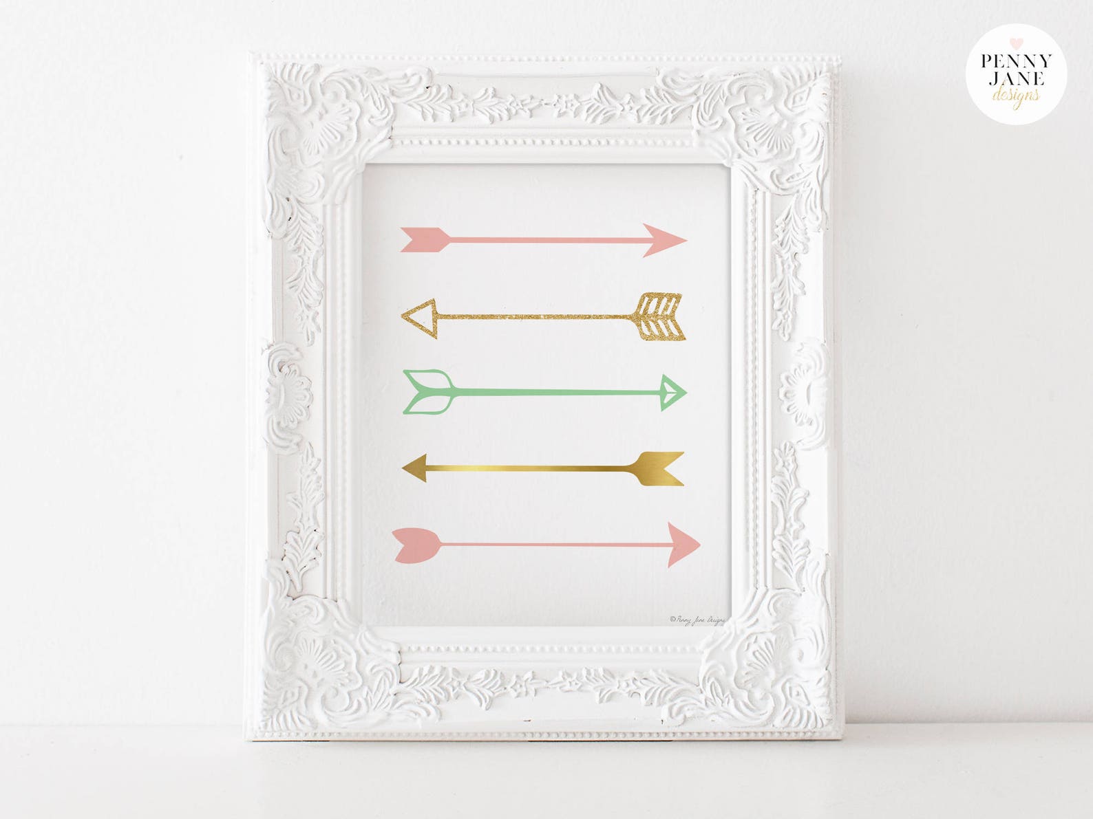 Arrows Wall Decor Arrow Art Print Pink Gold Arrow Art Baby | Etsy