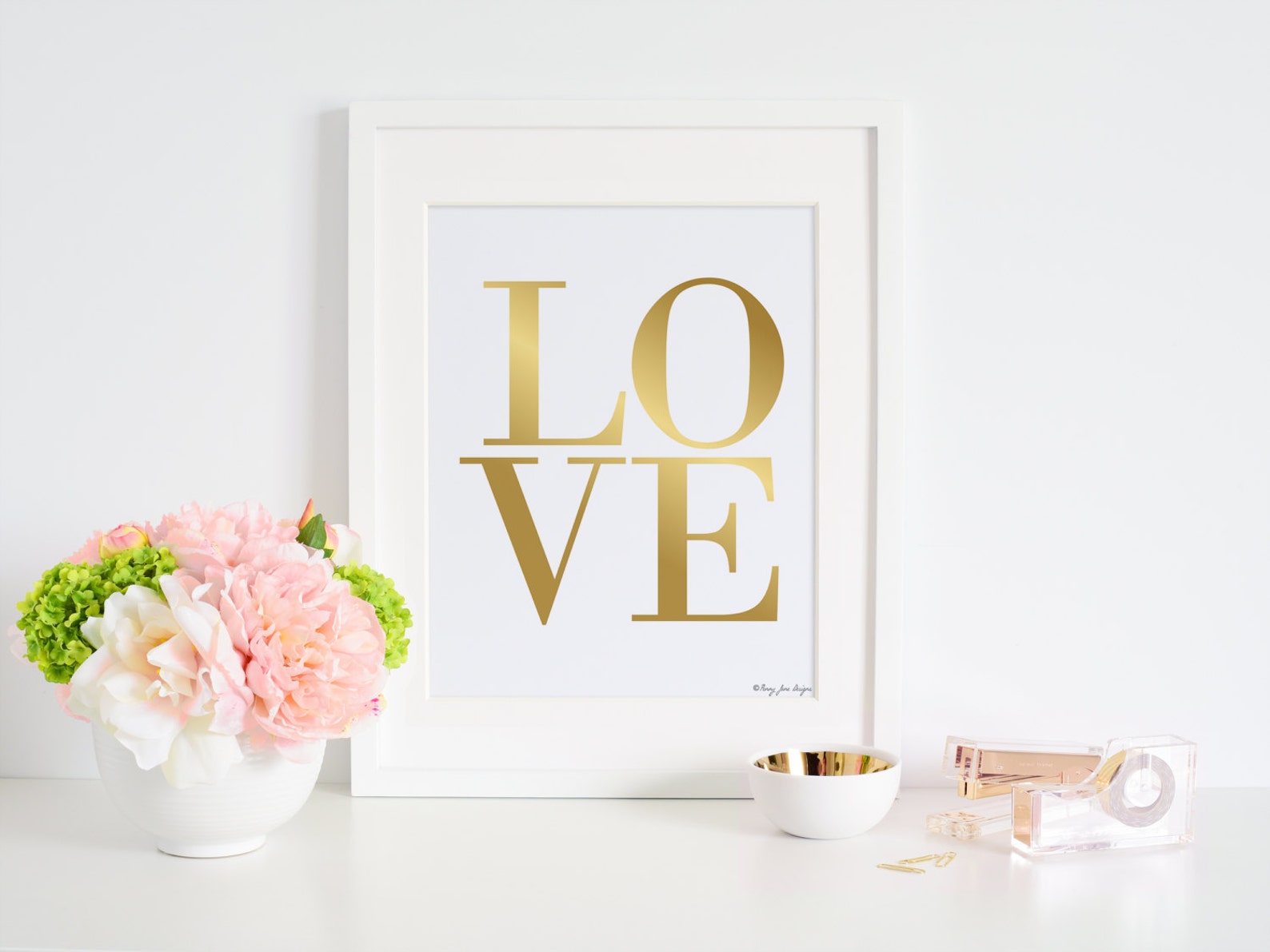 Gold Love Art Print Gold Love Sign Nursery Decor Wall Art | Etsy