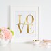 Gold Love Art Print, Gold Love Sign, Nursery Decor Wall Art, Office Art ...