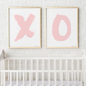 X and O Prints Blush Pink Decor X O Print Set Nursery Wall - Etsy