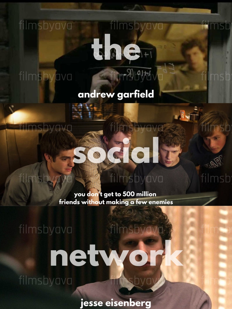 The Social Network Movie Poster - Aesthetic Digital Download - Facebook ...