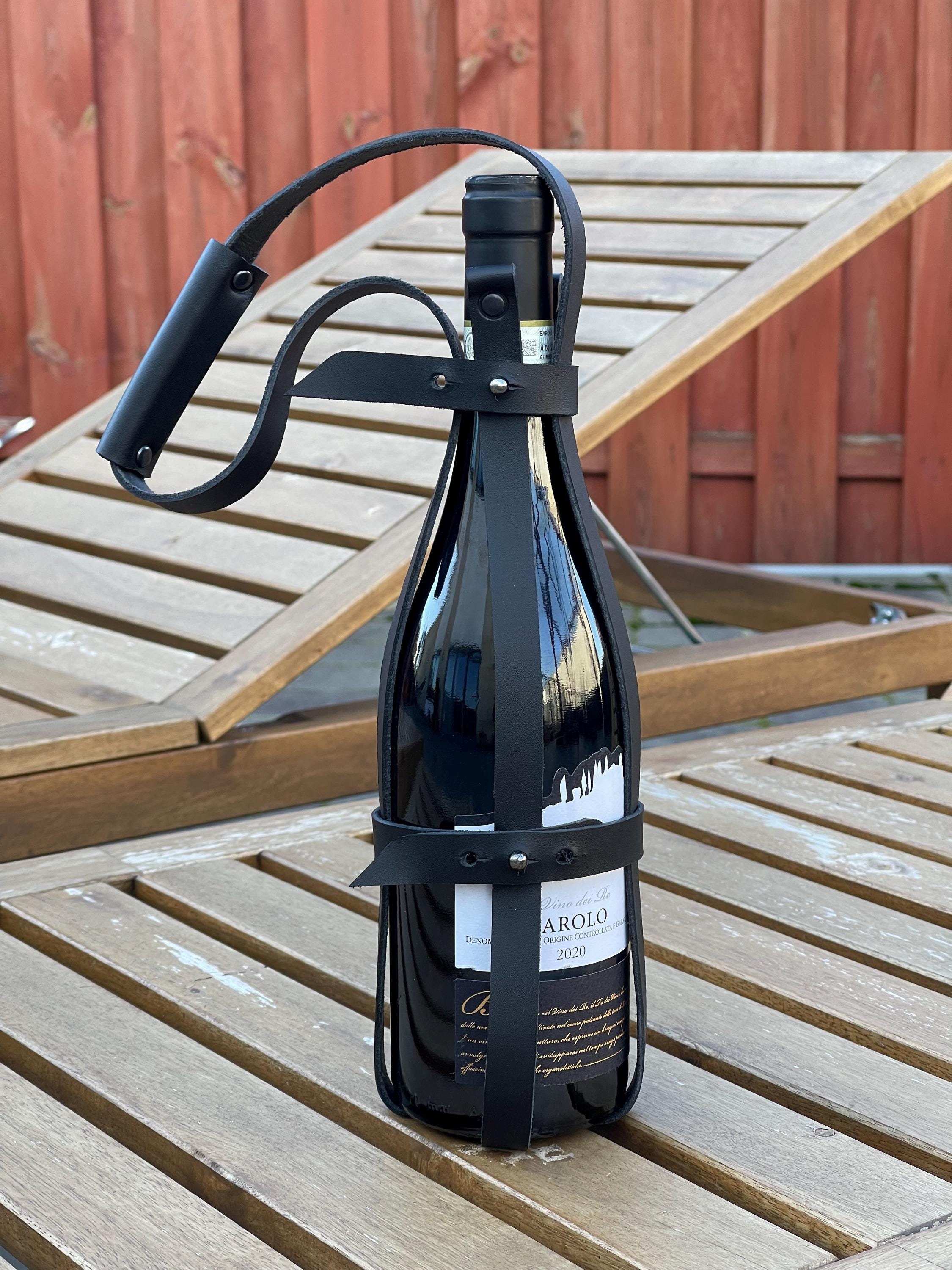 Leather Bottle Holder, Genuine Leather Wine Case, Whiskey Case or Wine ...