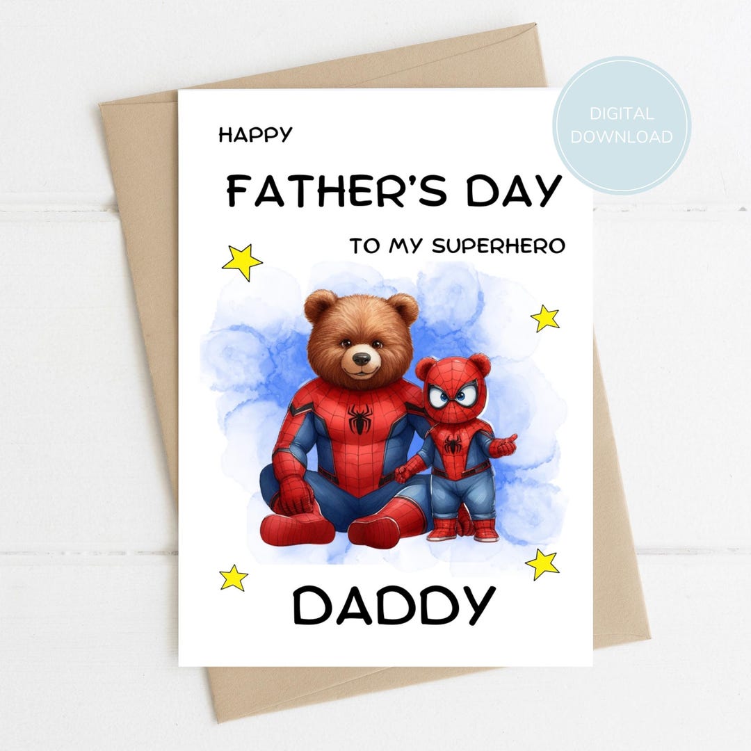 Superhero Father's Day Card, Super Dad Card, Father's Day Card, My ...