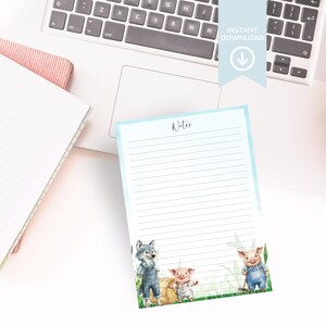 Three Little Pigs Stationary Set, Children's Writing Paper, Digital ...