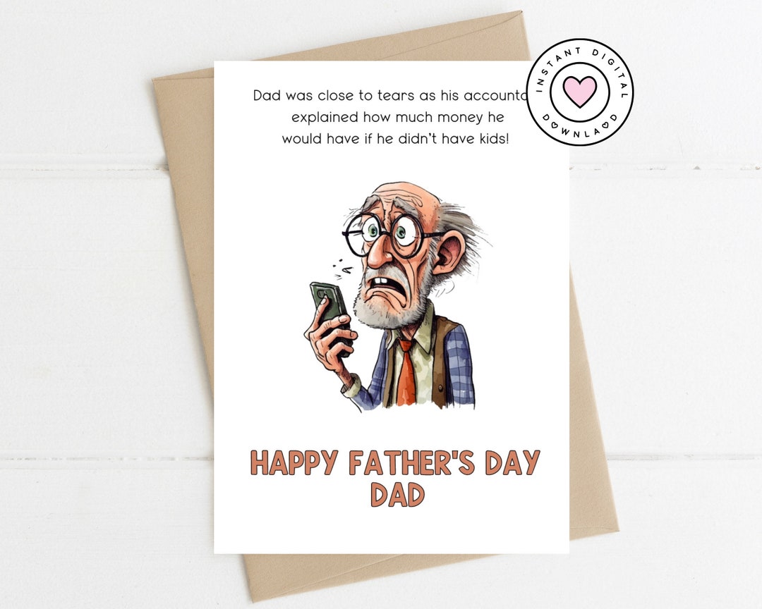 Dad's Accountant Funny Father's Day Card, Humorous Father's Day Card ...