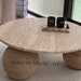Meridian 3 Round Travertine Coffee Table With Spherical Base Marble ...