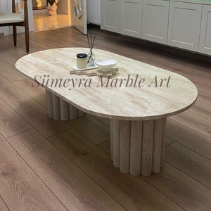 Natural Travertine Middle Coffee Table Antique Travertine Pedestal ...