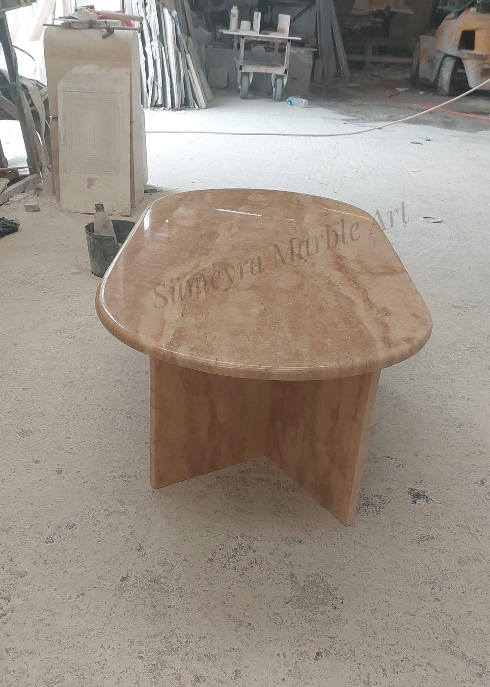 Triangle - Natural Travertine Middle Coffee Table | Marble Middle ...