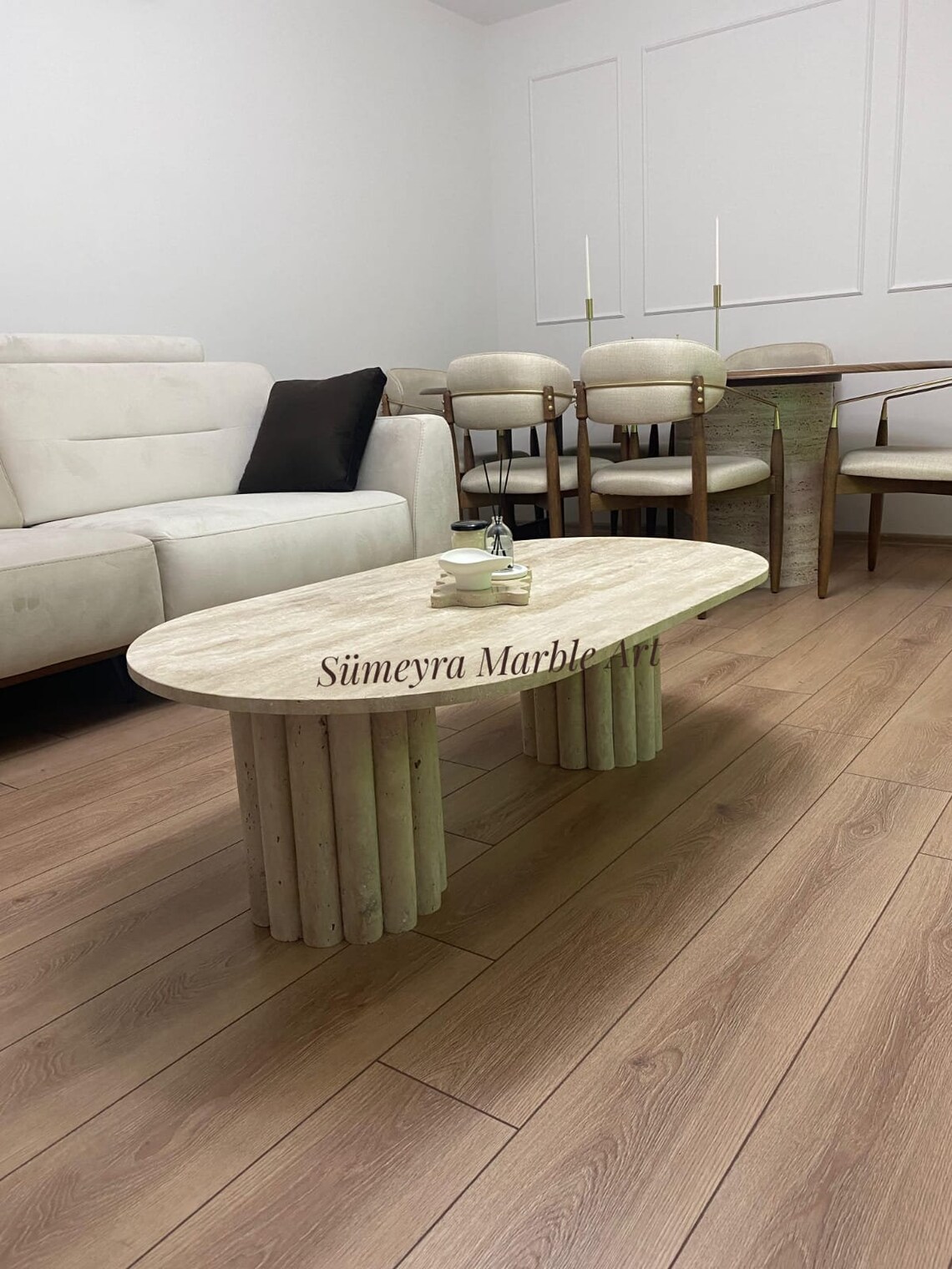 Natural Travertine Middle Coffee Table Antique Travertine Pedestal ...