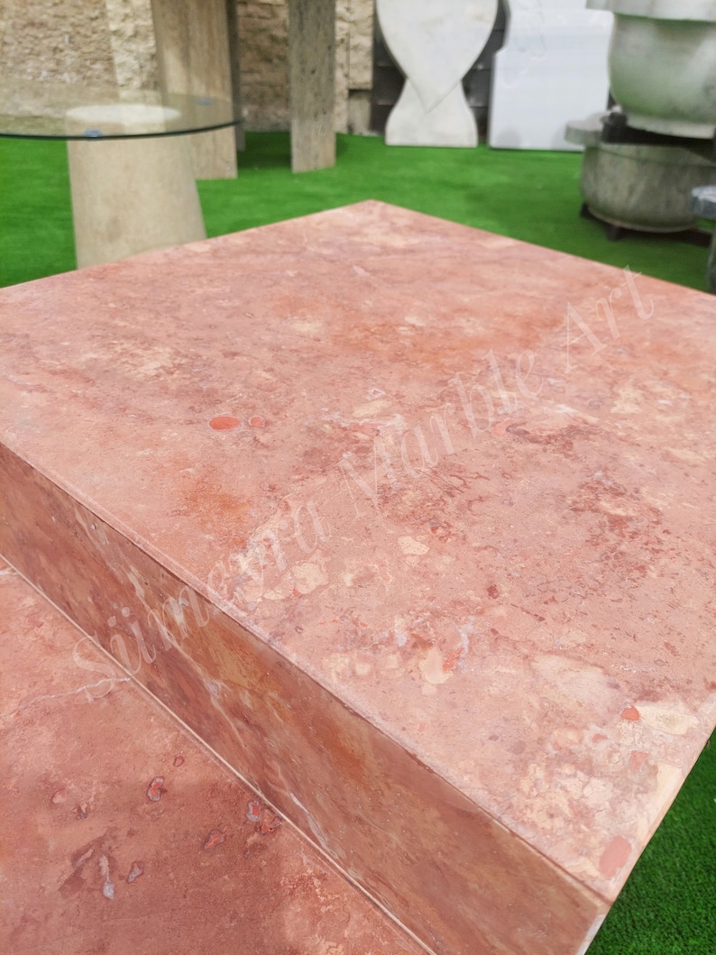 Flamingo - Natural Pink Travertine Coffee Table | Pink Marble Coffee ...