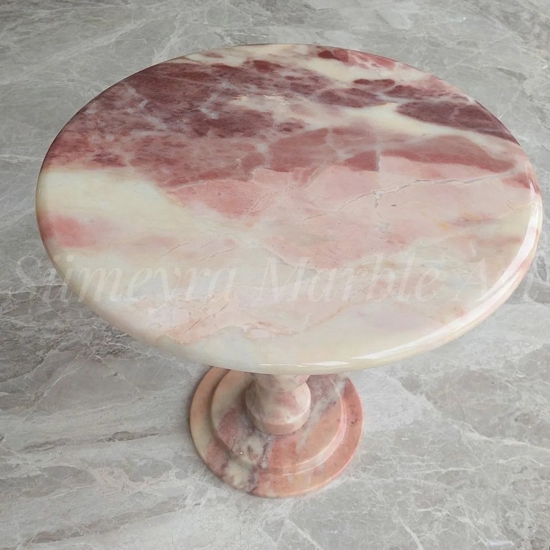 Pink Marble Side Table - Etsy