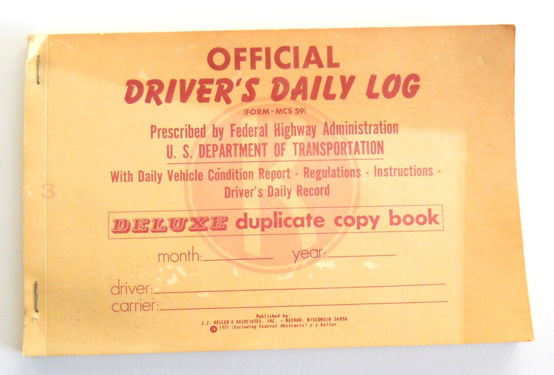 Vintage Paper Log Book Driver's Daily Log Transportation 1971 - Etsy