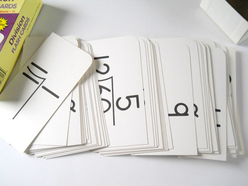 Vintage 1986 Division Flash Cards Partial Box Set Flash Cards - Etsy