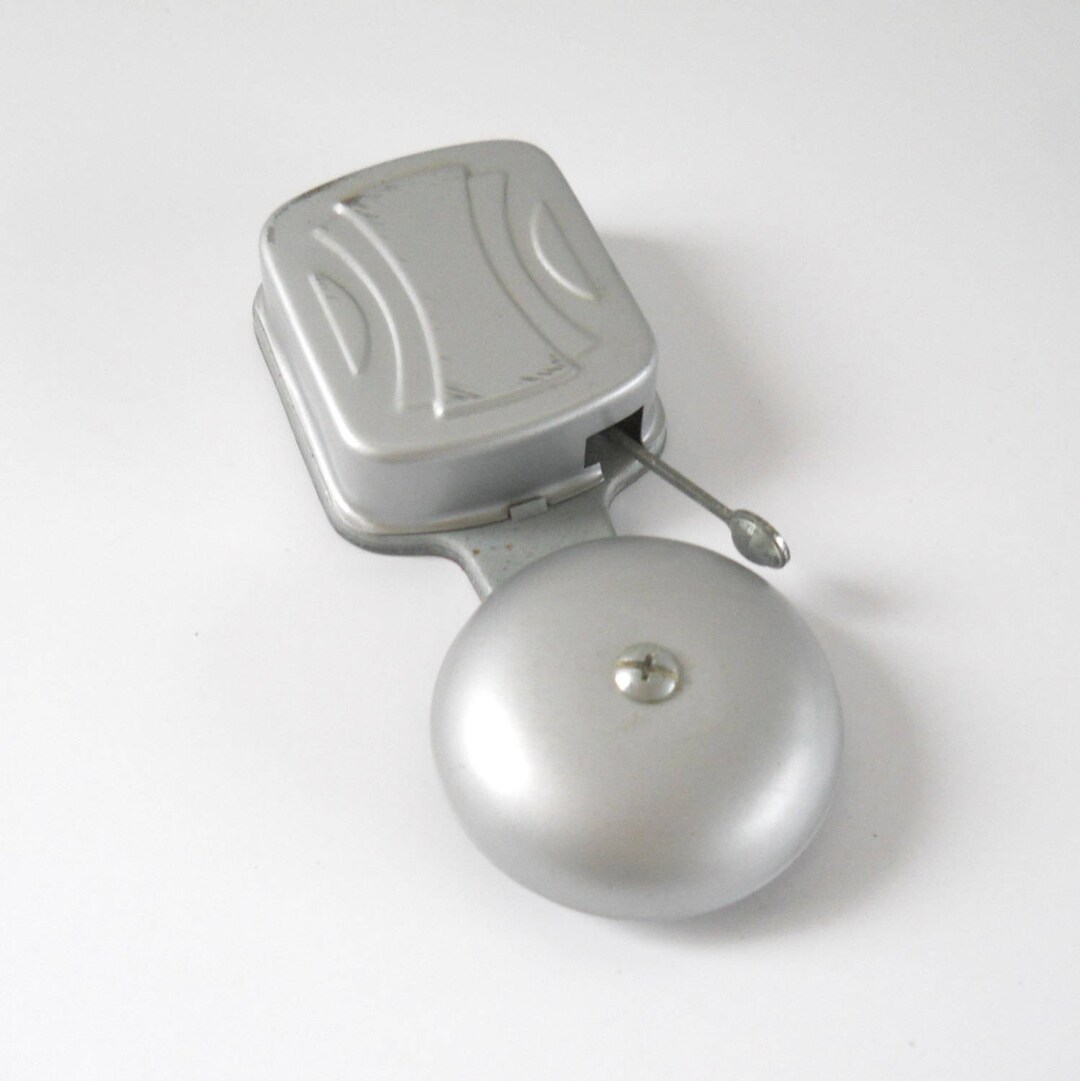 Salvaged Metal Alarm Bell Silver Colored Metal Small Industrial Door ...