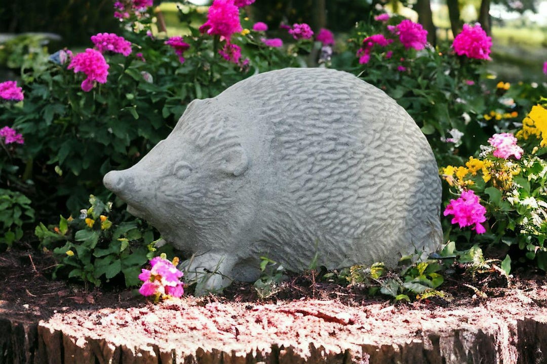 Concrete Hedgehog Figure Lawn Forest Animal Statue Stone Hedgehog ...