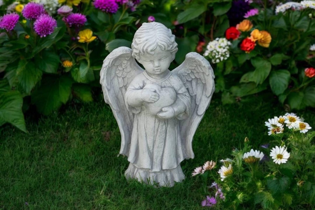 Standing Angel Statue Home Cherub Decor Religious Yard Idea Angel ...