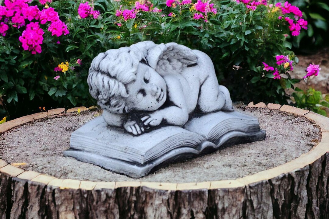Backyard Angel Decor Garden Angel Art Stone Baby Angel Figure Outdoor ...