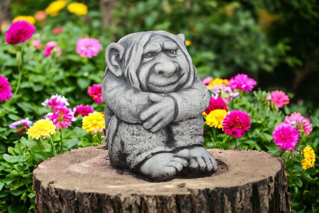 Baba Yaga Figure Angry Troll Statue Sitting Baba Yaga Outdoor Decor ...