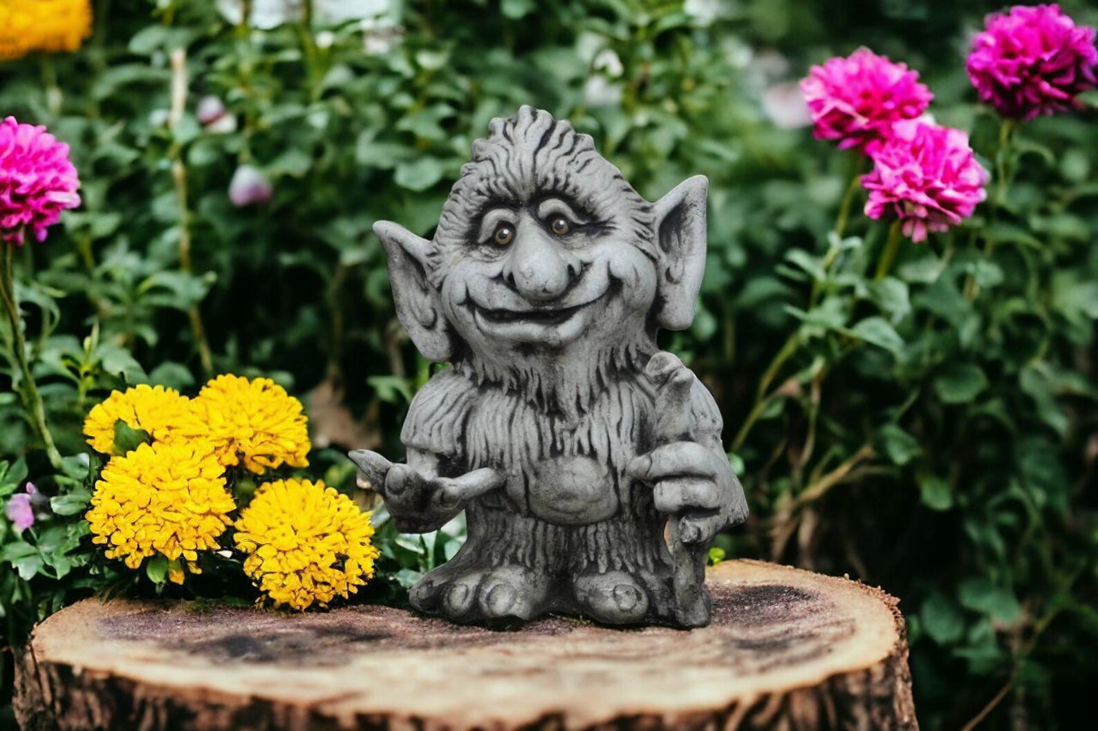 Stone Troll Statue Fantasy Sculpture Concrete Troll Fairy Garden ...