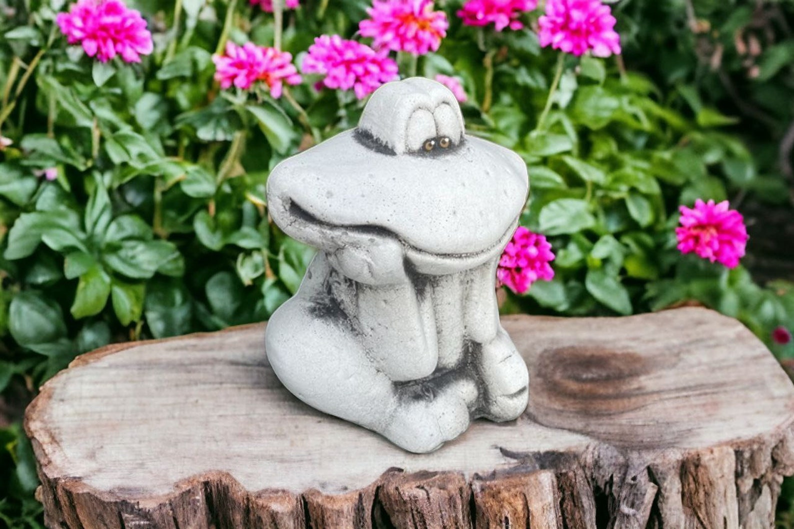 Concrete Happy Frog Sculpture Cement Lawn Ornament Figurine Solid ...
