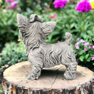 Realistic Yorkie Ornament Statue Backyard Stone Pet Memorial Sculpture ...