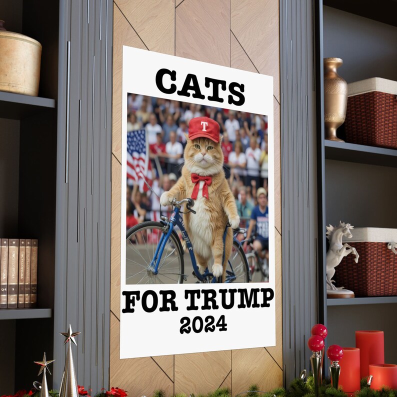 Cats for Trump 2024 Funny Donald Trump Cat Meme Political Humor Matte ...